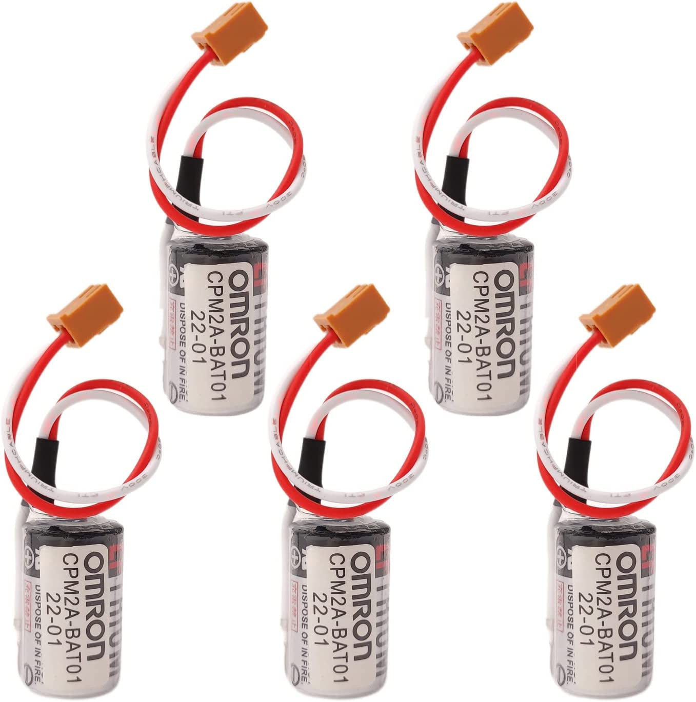 5-Pack CPM2A-BAT01 ER3V 3.6V 1000mAh PLC Battery for OMRON CPM2A CQM1H ...