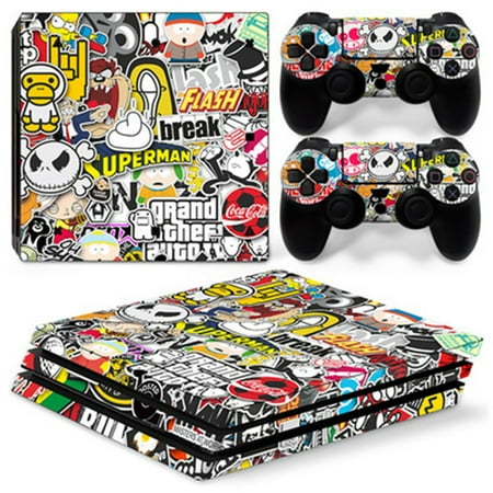 PS4 Pro gamepad console host full body color stickers, bright stickers ...