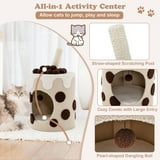 Exdeerjoy 27" Boba Tea Cup Cat Tree, Multi-Functional Cat Tree Tower ...