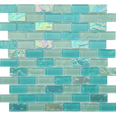 Bahamas Light Blue Mix Glass Tile Pool Tile and Wall Tile and Deco 12in ...