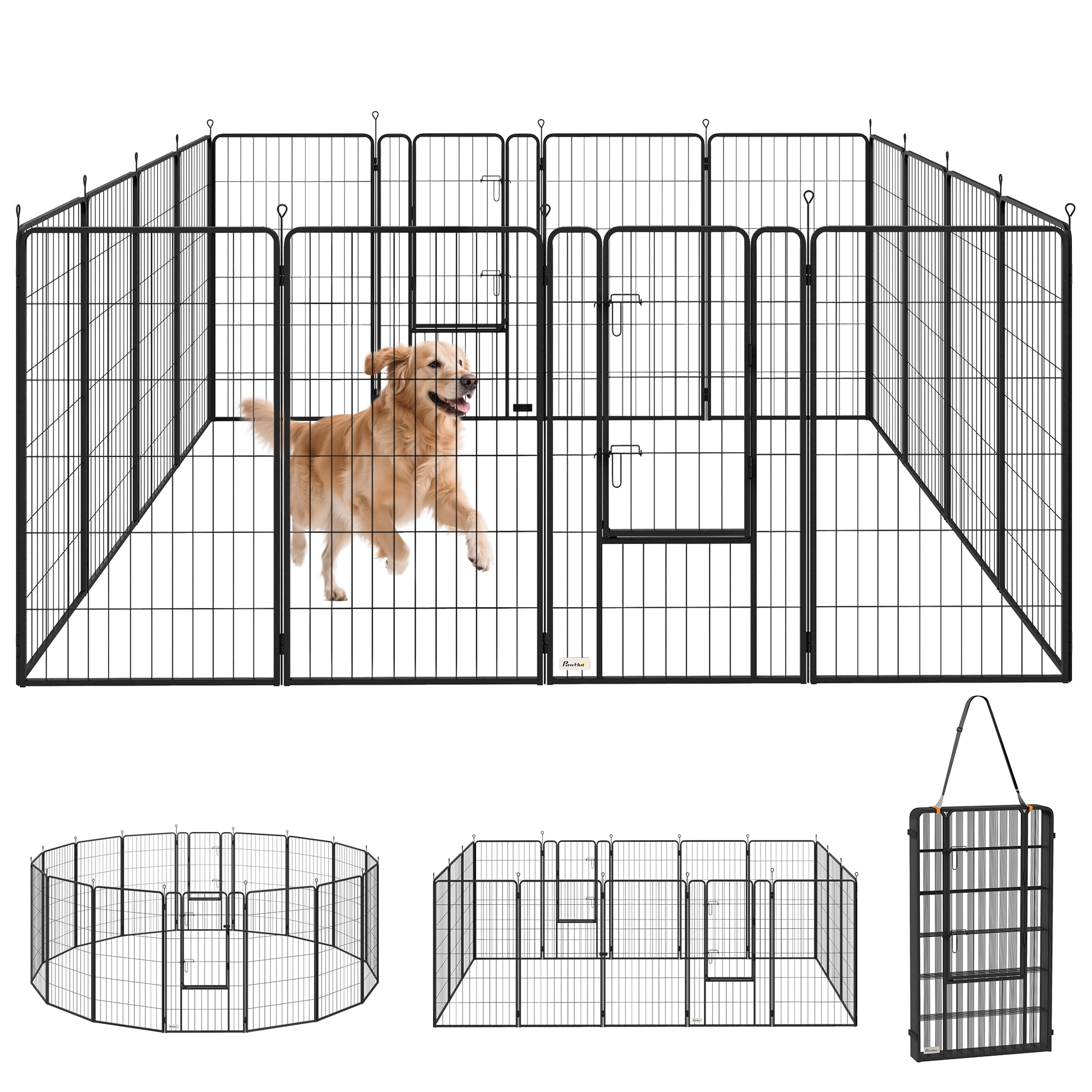 Click here for Pawhut Dog Playpen  16 Panels Dog Fence With Strap... prices