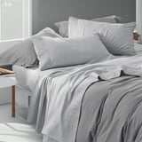 Bedsure Full Size 4-Piece Light Grey Luxury Sheets, Easy Care Polyester ...