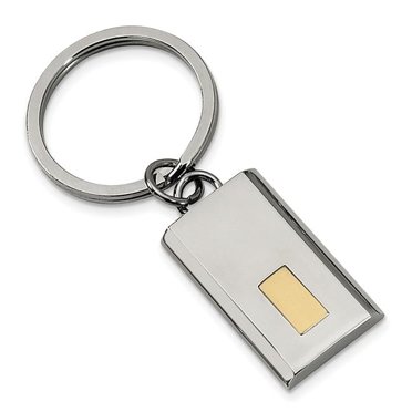 Stainless Steel Brushed and Polished Black Acrylic Key Chain - Walmart.com