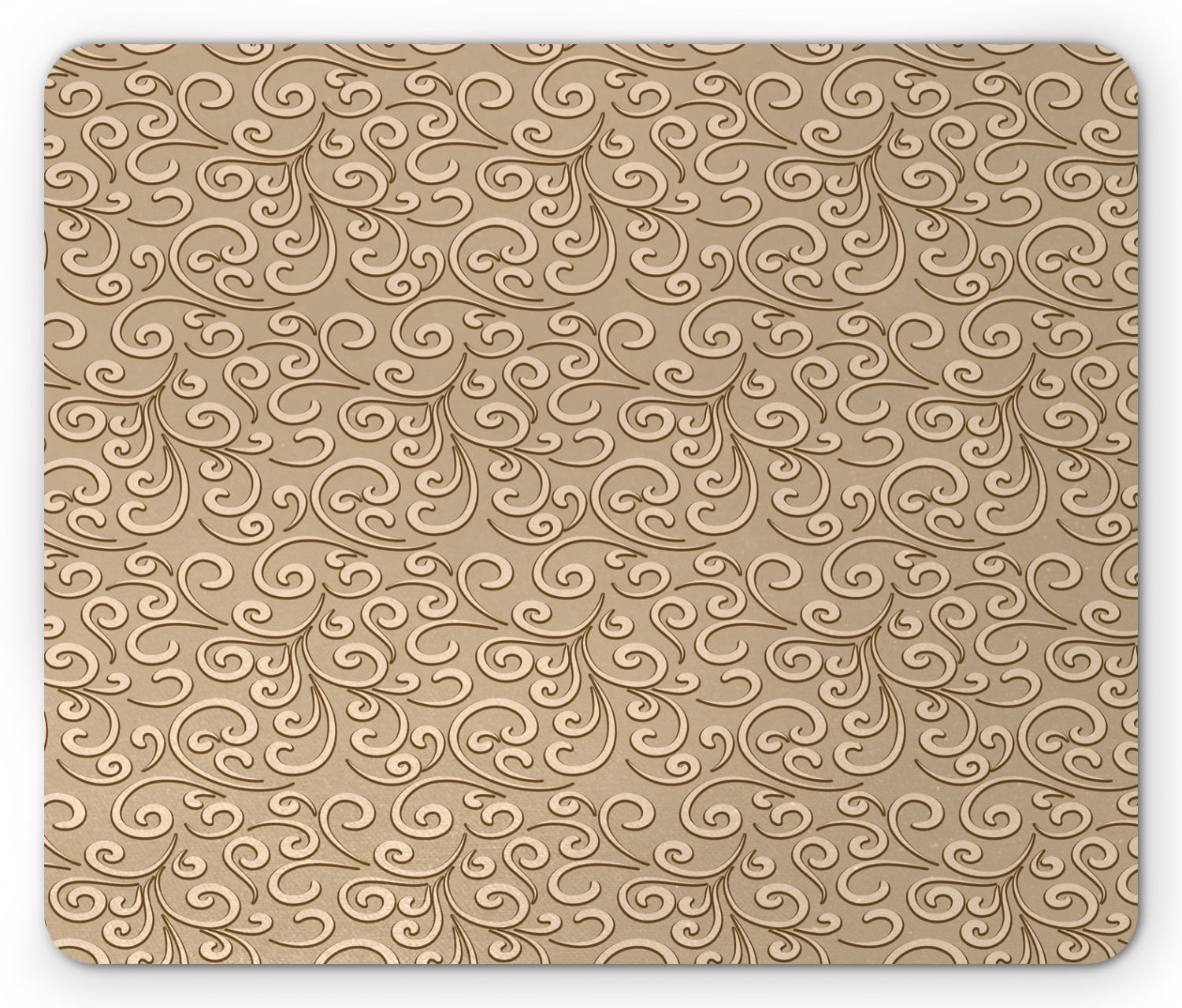 Beige Mouse Pad, Baroque Floral Swirls Damask Pattern Classic Victorian ...