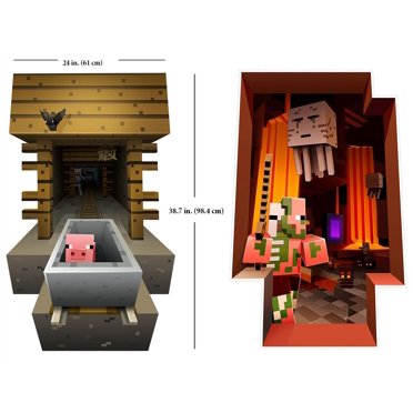 Minecraft - Pigman Nether Wall Poster with Magnetic Frame, 22.375" x 34 ...