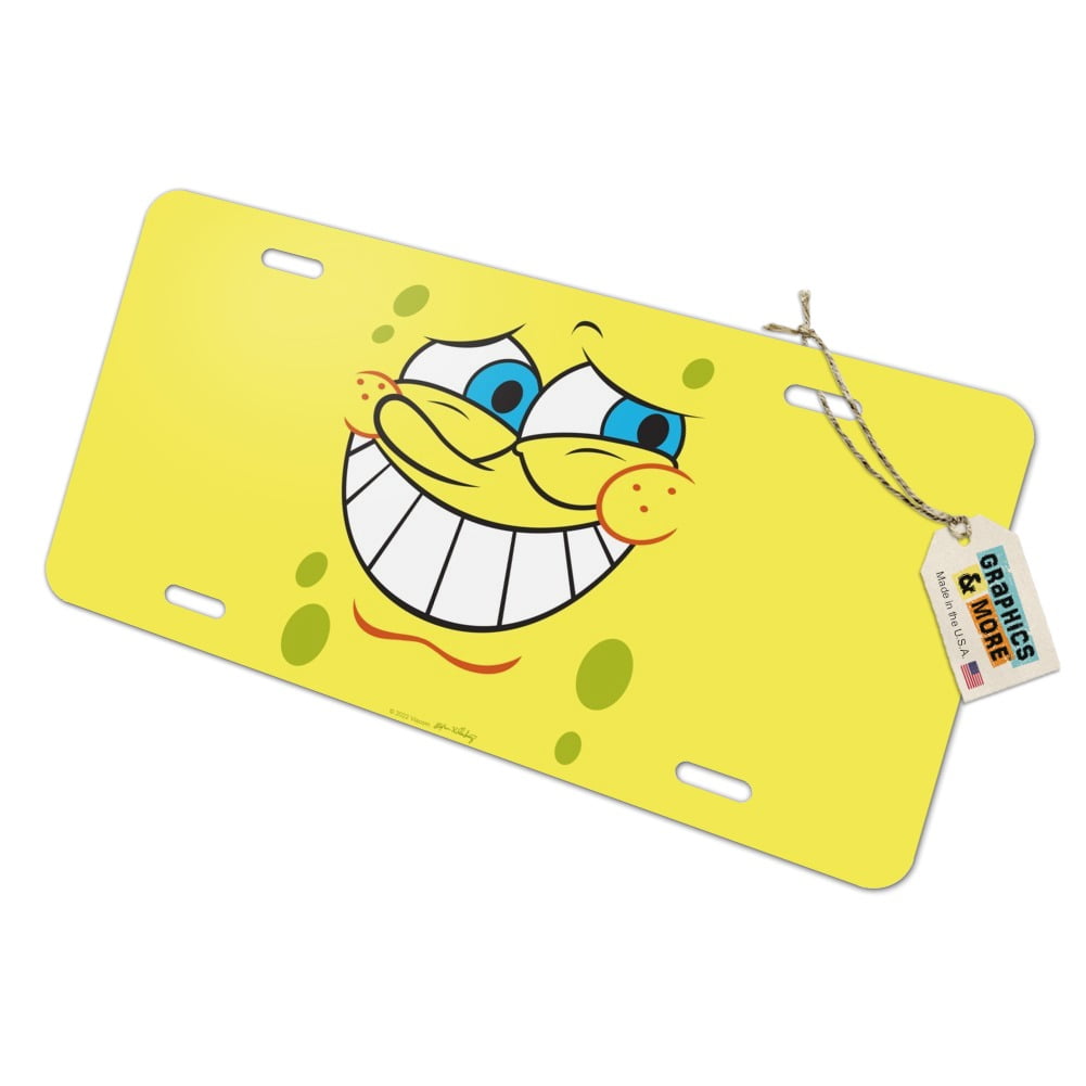 SpongeBob Guilty Face Novelty Metal Vanity Tag License Plate - Walmart.com