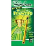 Ticonderoga Tri-Write Beginners' No.2 HB Pencils, Easy Grip, Yellow ...
