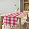 Buffalo Plaid Table Runner Hot Pink and White Kitchen Dinner Runner for ...