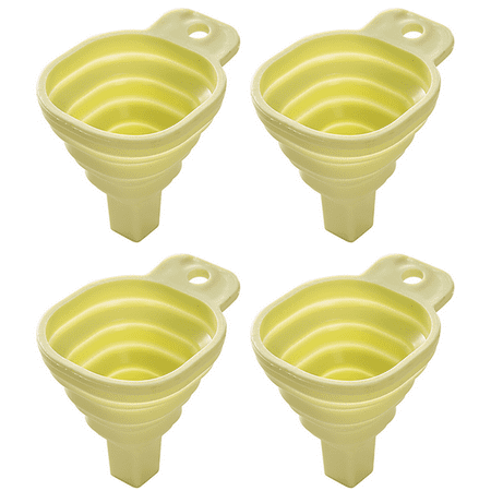 Silicone Collapsible Funnel Set of 4 | Food Grade Foldable Kitchen Accessories. Large and Small ...
