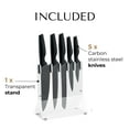 JS Gourmet 5 Piece Stainless Steel Knife Set with Acrylic Storage Block ...