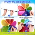 2-Pack Flower Wind Spinner Sparkly Lawn Pinwheels, 28.3 Inch Plastic ...
