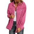 Fantaslook Denim jackets for Women Oversized Button Up Frayed Hem ...