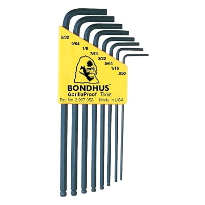 Balldriver L-Wrench Key Sets, 7 per holder, Hex Ball Tip, Inch | Bundle ...