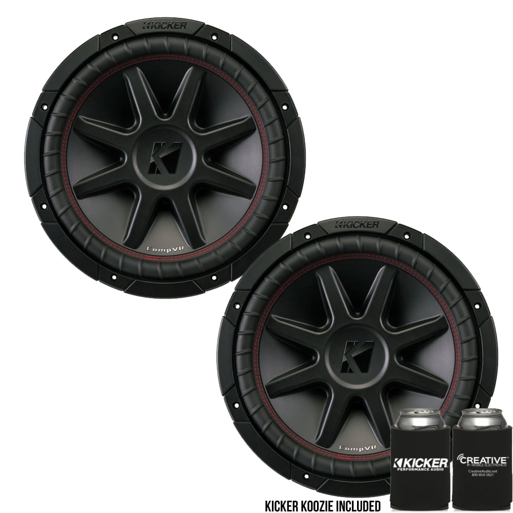 Kicker CVR12 CompVR 12-Inch (300mm) Subwoofer, 2-Ohm DVC Bundle ...