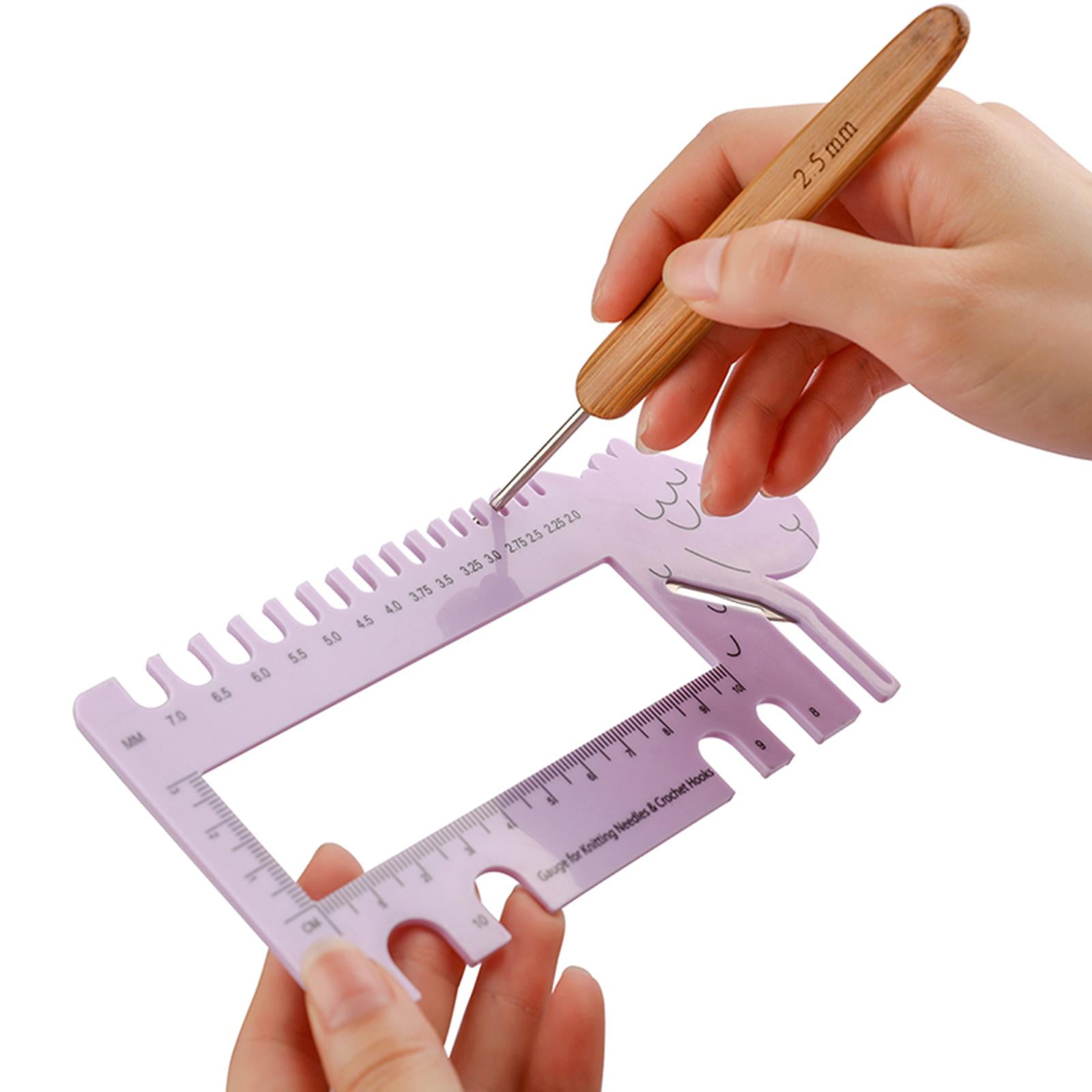 Knitting & Crochet Hook Sizer with Stitch Ruler,Knitting with Yarn ...