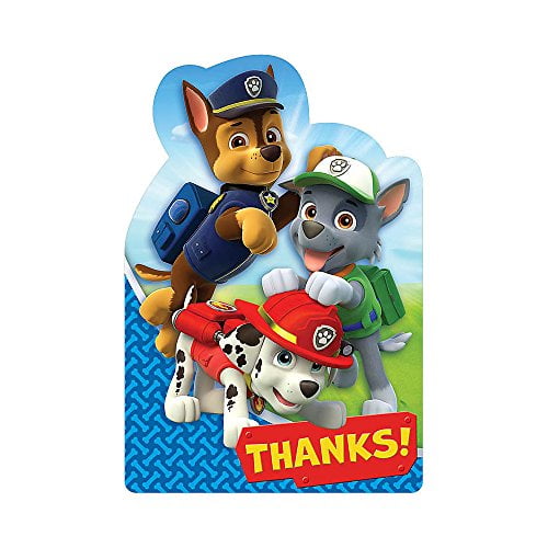 Paw Patrol Postcard Thank You Notes (8) - Walmart.com