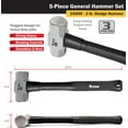 63125 5-Piece Hammer Set - 16oz & 32oz Ball Pein Hammer, 32oz Rubber ...
