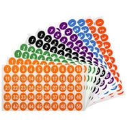 20Pcs 1 to 50 Number Stickers Consecutive Number Stickers 1Inch Self ...