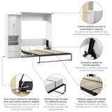 Bestar Lumina Modern Engineered Wood Queen Murphy Bedroom Sets - White ...