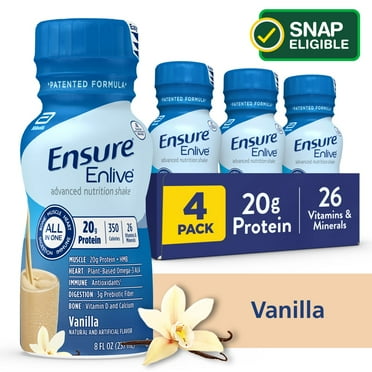 Ensure Enlive High Calorie Vanilla Meal Replacement Shake, 20g Protein ...