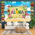 7x5ft Summer Hawaiian Aloha Backdrop Luau Tropical Tiki Theme ...