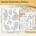 4 Sheets 11.6x8.2 Inch Stick and Stitch Embroidery Patterns Non-woven ...