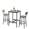 Tensun Dining Table Set for 2: Square Bar Table and Chairs with PU Soft ...