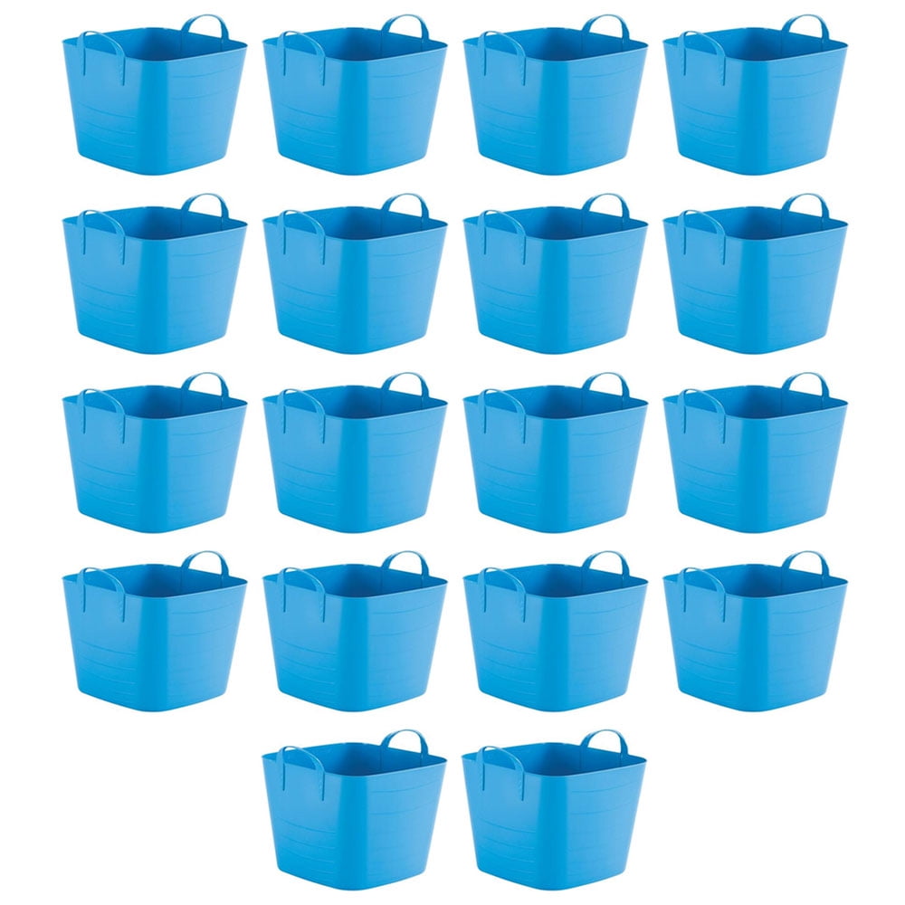 Life Story 25 Liter 6.6 Gallon Durable Plastic Storage Tote, Blue (18 ...