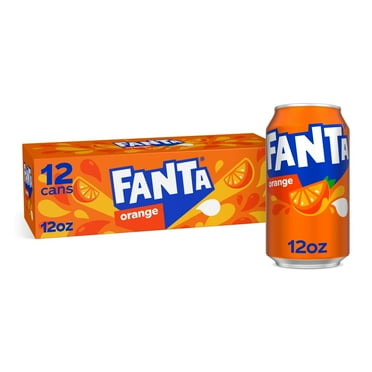 Fanta Zero Sugar, Caffeine-Free Orange Fruit Soda Pop, 12 fl oz, 12 ...