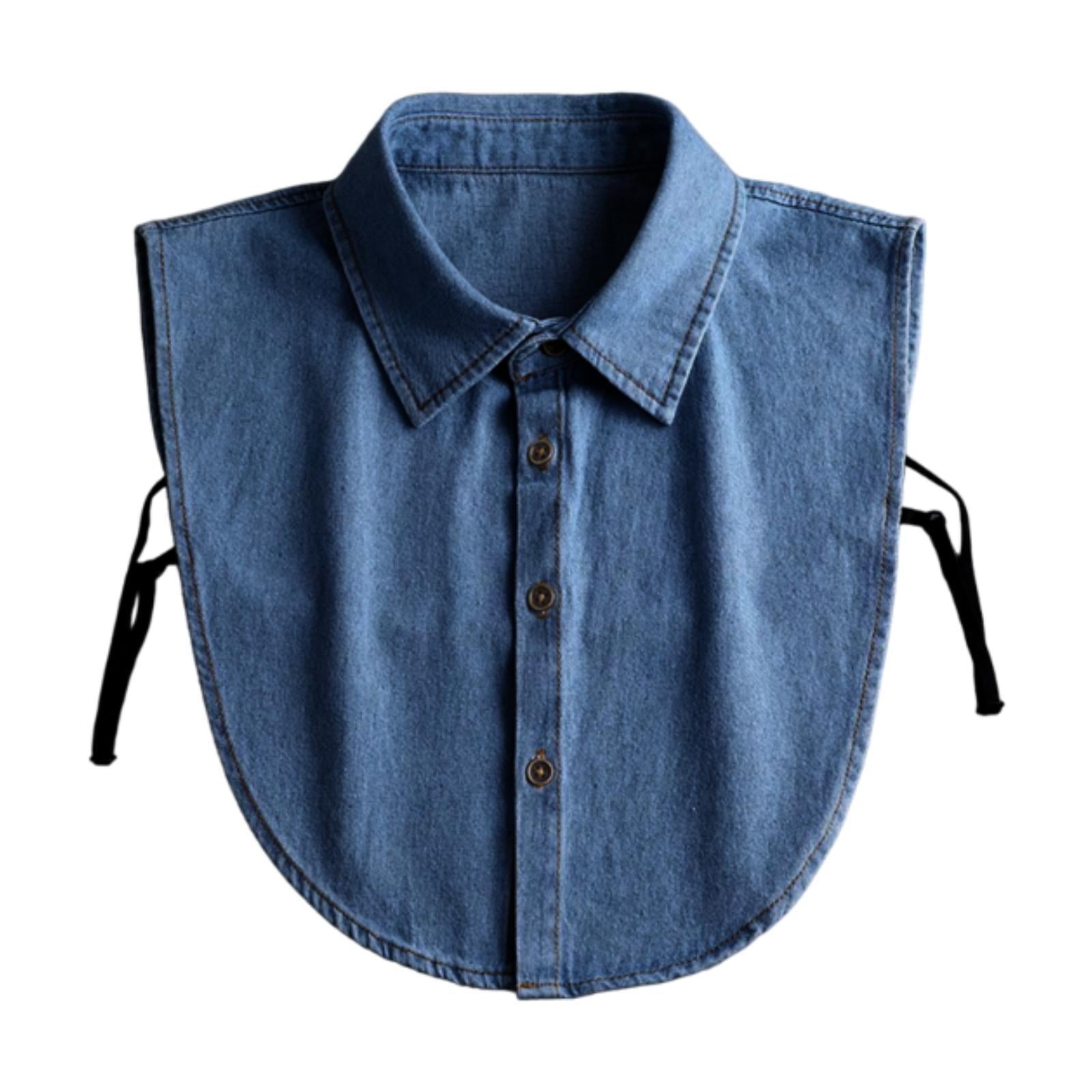 Click here for Yinanstore Fake Collar Elegant Denim Blue Blouse H... prices