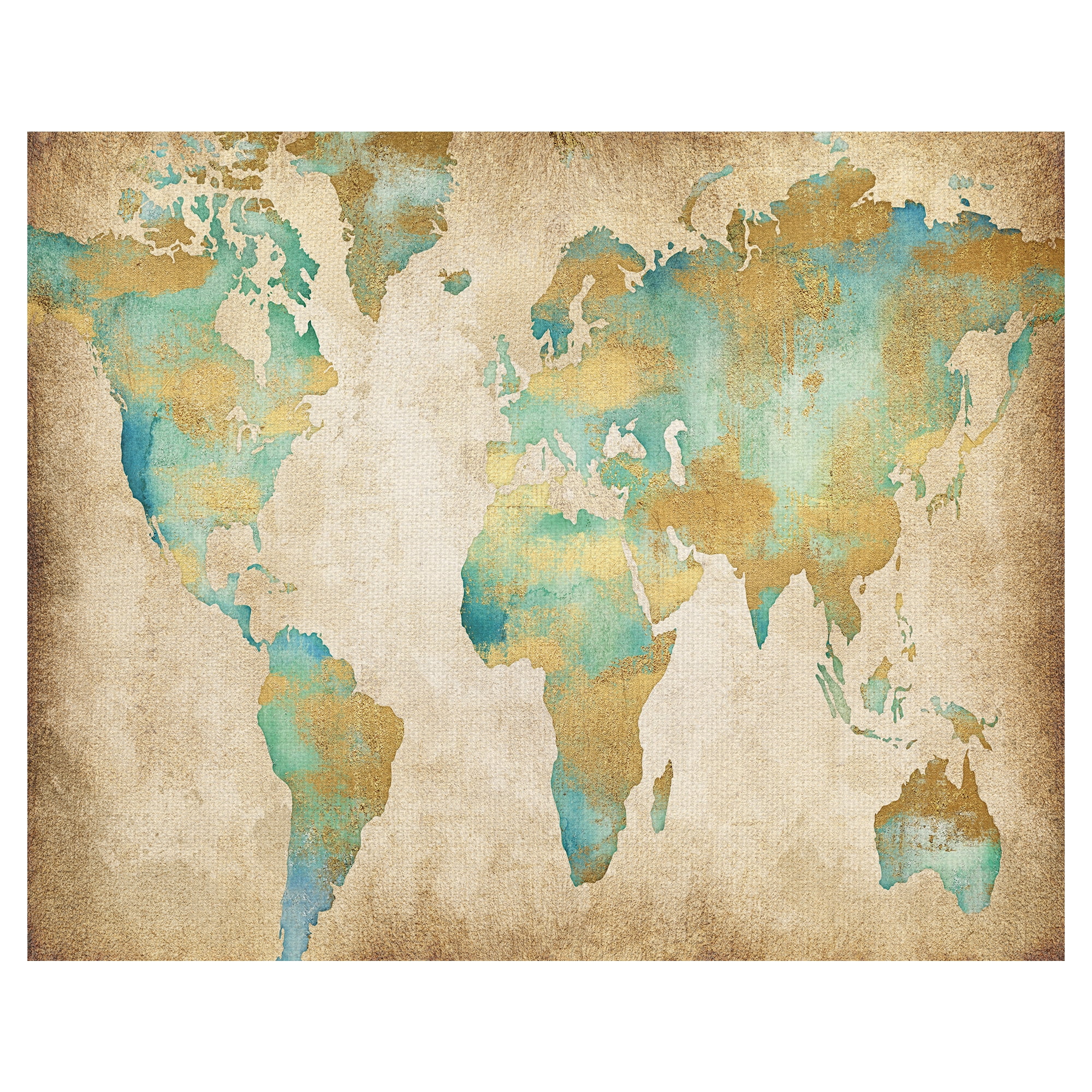 Masterpiece Art Gallery Golden World Map By Willowbrook Fine Art Canvas ...