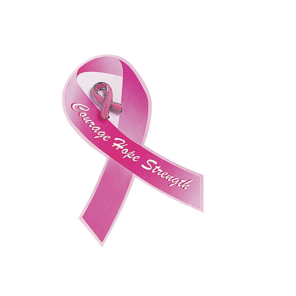 Breast Cancer Awareness Pink Ribbon Glitter Lapel Pin - Walmart.com