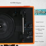 PYLE PVTTBT6OR - Portable Vintage Classic-Style Bluetooth Turntable ...