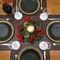 Artificial Red Berry Candleholder Wreath | Round & Pointed Leaf Design ...