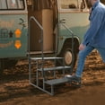 Heavy Duty Steel RV Steps Hot Tub Steps, 3 Step Ladder with 2 Side ...