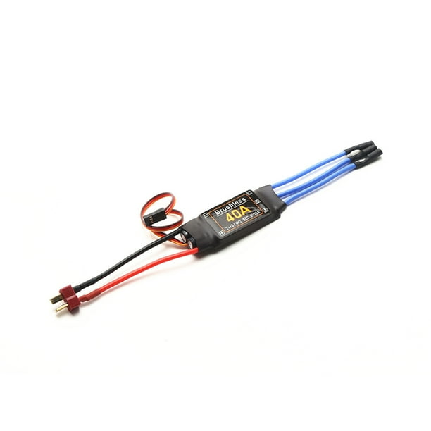 40A Brushless ESC 2-4S Electronic Speed Controller T Plug with 5V 3A BEC 3.5MM Banana Head for ...