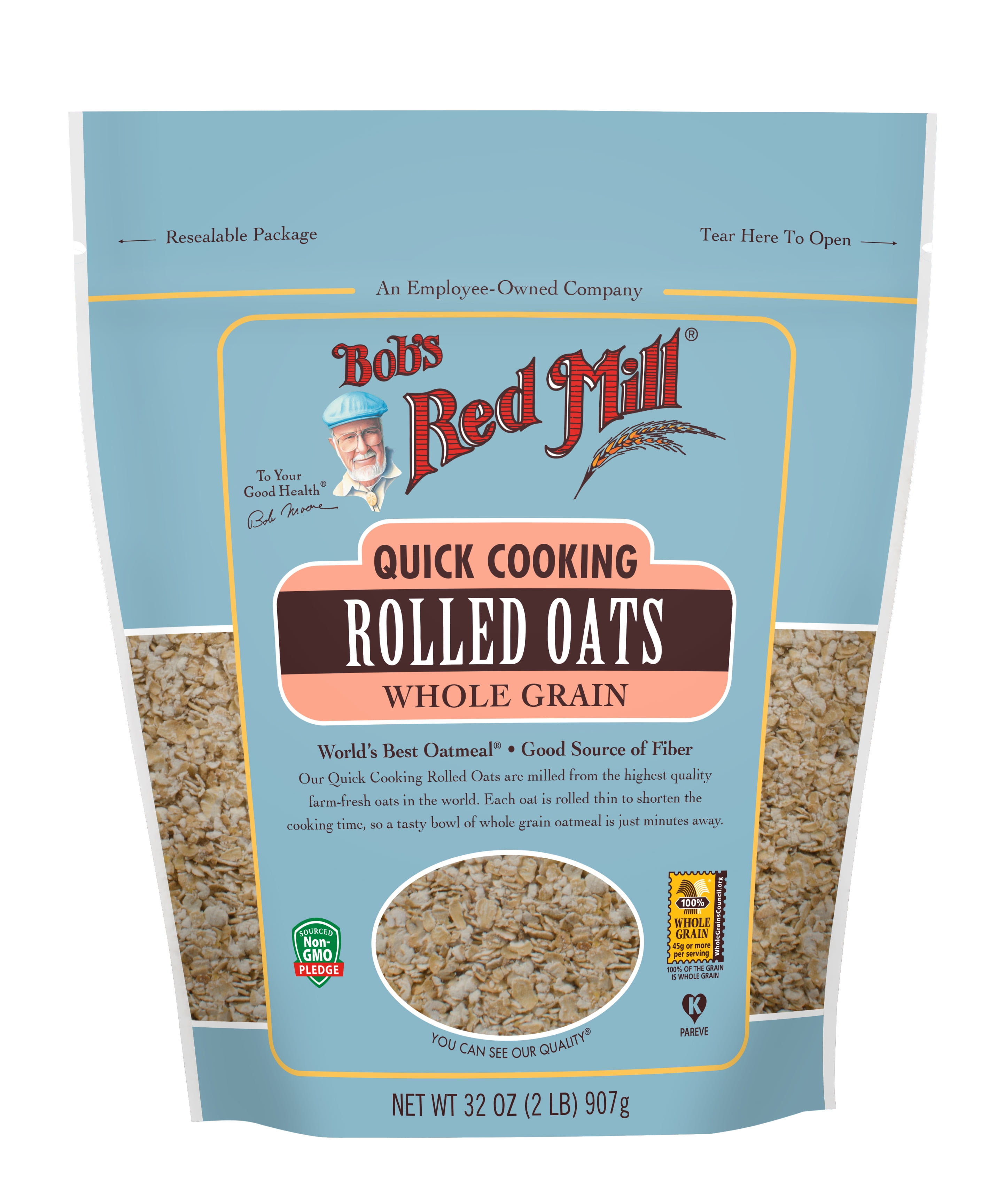 Bob's Red Mill Quick Cooking Rolled Oats, 32 oz - Walmart.com