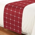 Bed Runner White Dots Grid Lines Bedding Scarves Soft Decorative Bed ...