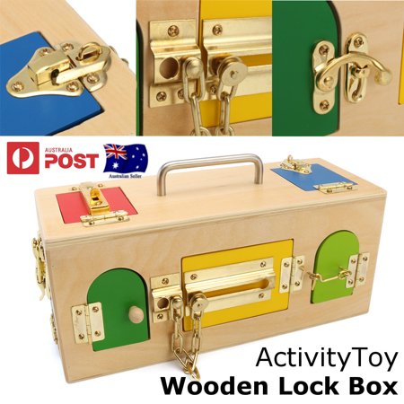 Colorful Montessori Lock Box Kids Children Educational Preschool ...