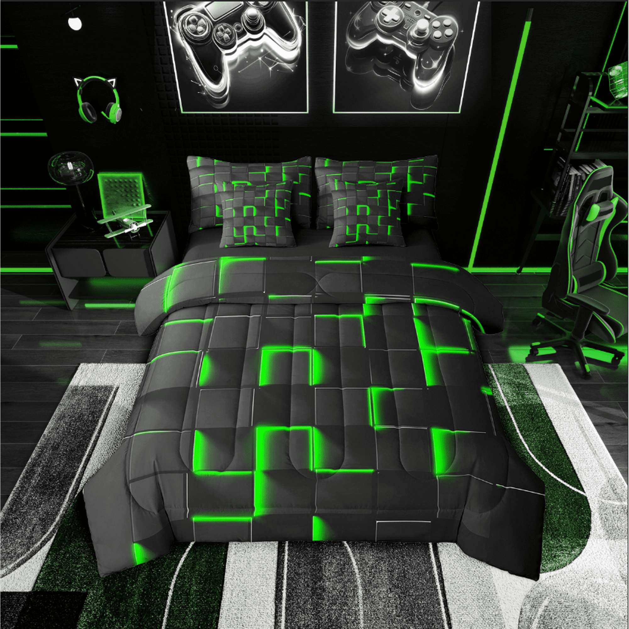 Click here for Erosebridal Neon Geometry Bedding Queen Size stere... prices