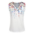 Lilylll Women Floral Summer Loose Sleeveless Tank Vest Boho Baggy Shirt