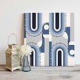 Abstract Geometric Mid Century Half Circle Canvas Artwork Painting Art ...
