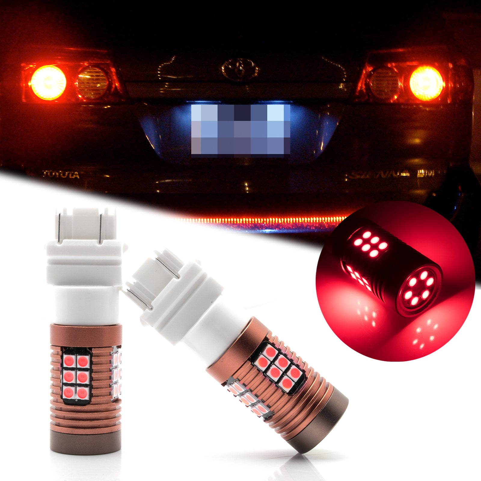 Xotic Tech 2x 30-SMD LED 3157 4157 3757A Bulb for Brake Tail Light Rear ...