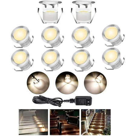 YZGWZLD LED Deck Lights Kit, Φ1.18" 1W IP67 Waterproof 12V Low Voltage ...
