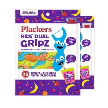 Plackers Kids Dental Floss Picks, 75 Count - 2 pack - Walmart.com