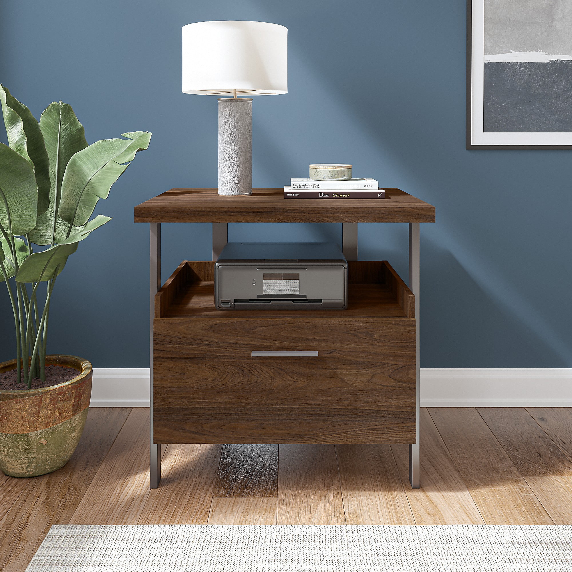 Architect 1 Drawer Lateral File Cabinet in Modern Walnut - Walmart.com