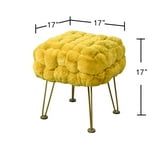 Home Soft Things Fox Faux Fur Pouf Stool Ottoman - Lemon Curry ...