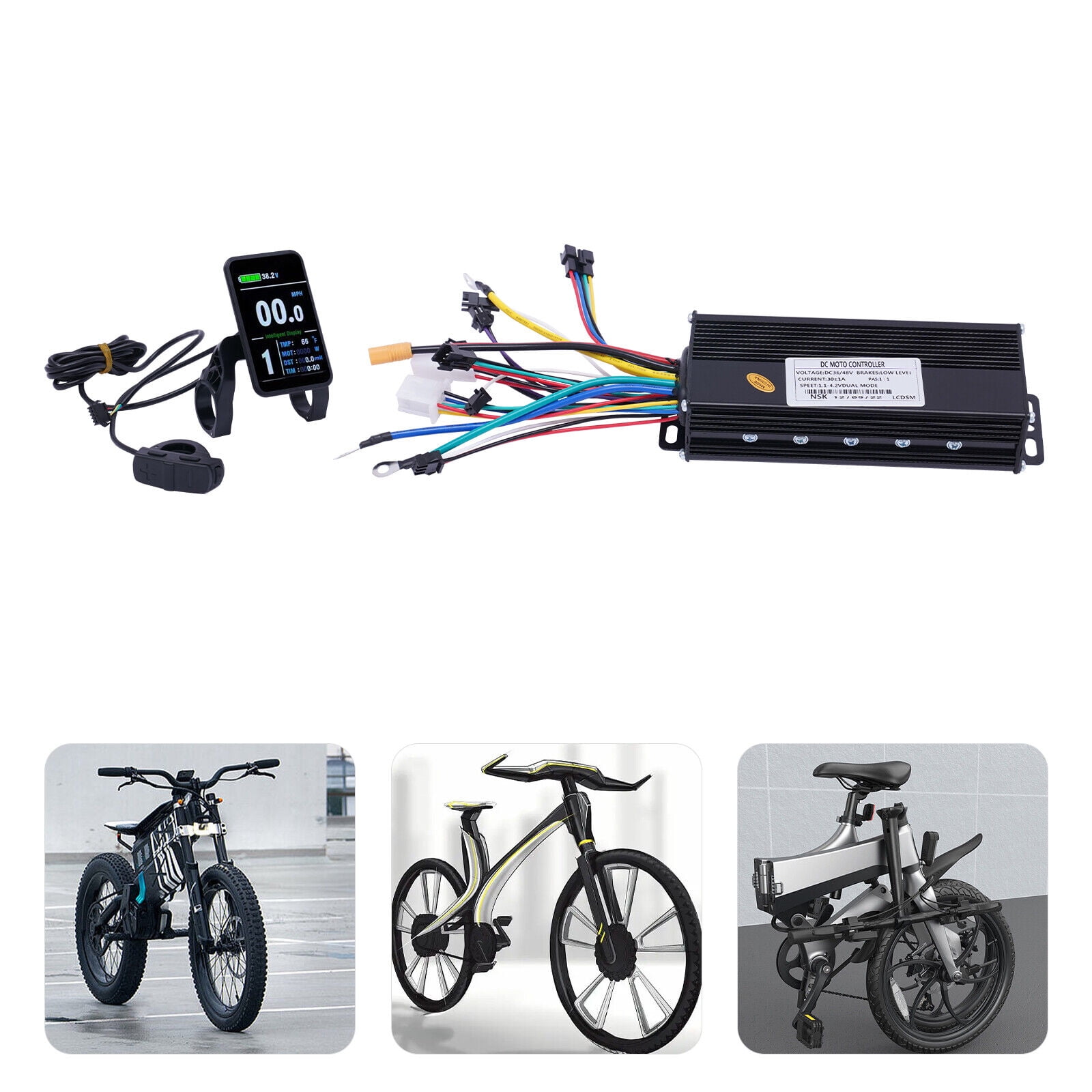 36V 750-1200W Brushless Electric Bicycle Motor Controller kit Quad Go ...