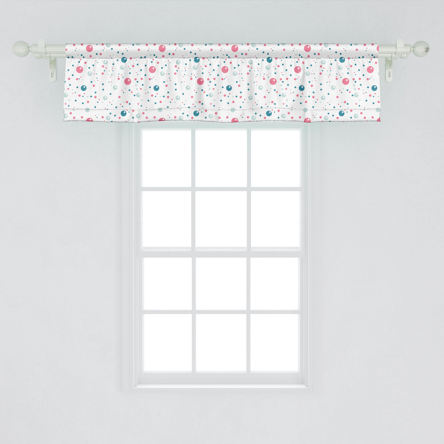 Ambesonne Abstract Window Valance, Bubble Like Big and Little Polka ...