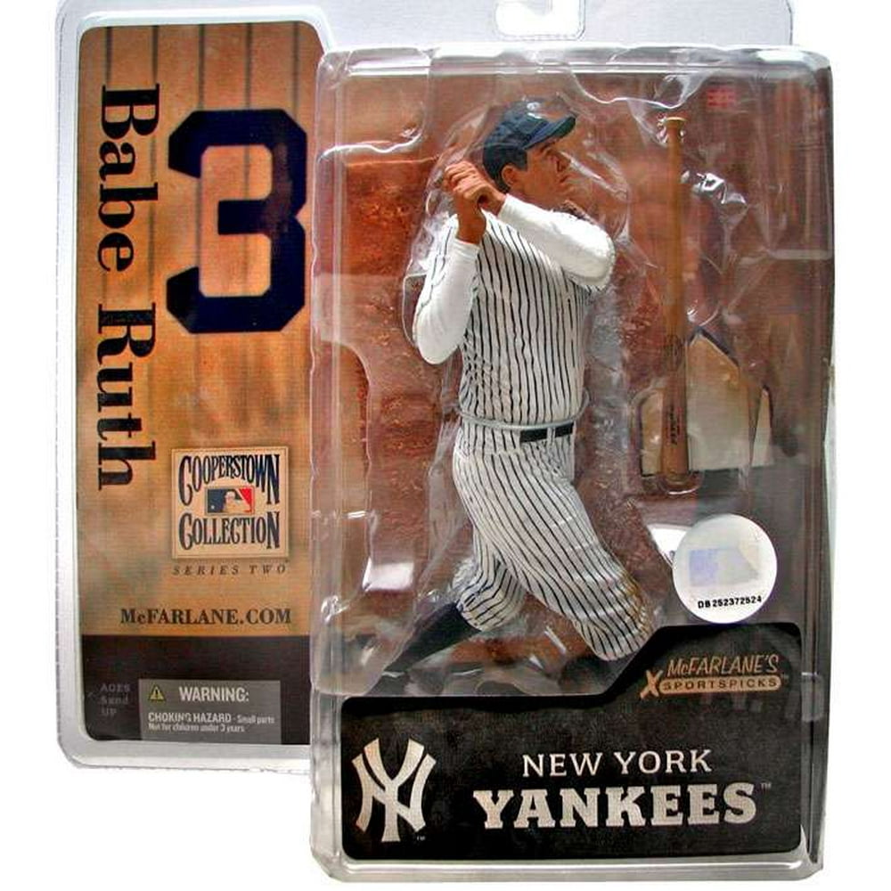 Babe Ruth Action Figure White Jersey Cooperstown Collection Series 2 ...